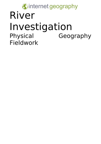 GCSE Geography 9-1 Rivers Fieldwork Booklet | Teaching Resources