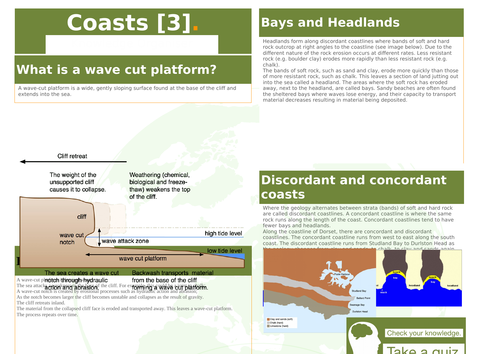 Coasts Knowledge Organiser - Landforms of coastal erosion - GCSE ... Coasts Knowledge Organiser - Landforms of coastal erosion - GCSE ...