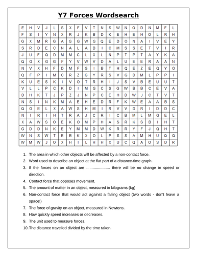 Y7 Forces revision pack 2020 - Based on AQA KS3 Science Programme of ...