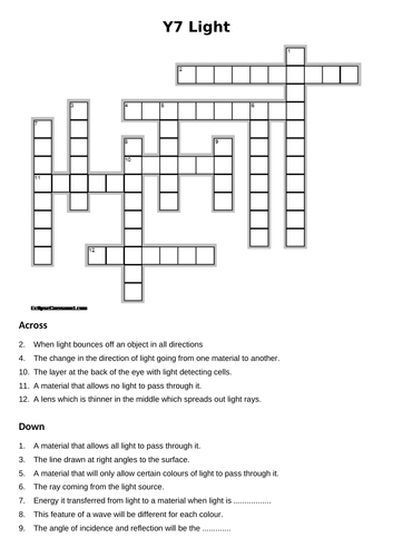 Y7 Waves - Light Revision pack 2020 - Based on AQA KS3 Science ...