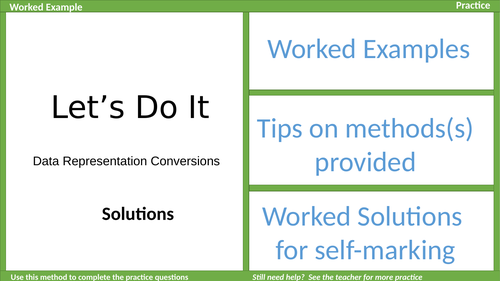 GCSE Computer Science 9-1 Data Representation Conversion | Teaching Resources