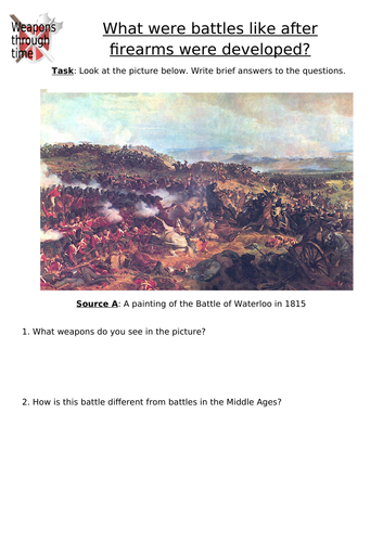 Battle of Waterloo Weapons and Tactics Research and Simulation Lesson ...