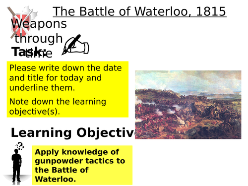 Battle of Waterloo Weapons and Tactics Research and Simulation Lesson ...
