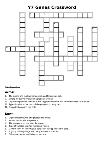 Y7 Genes Revision pack 2020 - Based on AQA KS3 Science Programme of ...