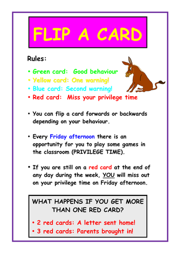Rewards System - Flip a Card | Teaching Resources