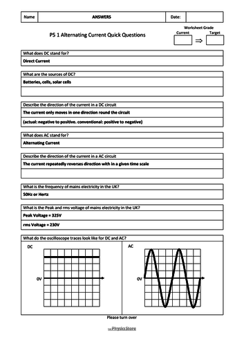 KS4 GCSE Physics AQA P5 Electricity in the Home Topic - 6 PPTs, 17 WS ... KS4 GCSE Physics AQA P5 Electricity in the Home Topic - 6 PPTs, 17 WS ...