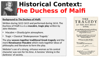 The Duchess of Malfi - Context | Teaching Resources