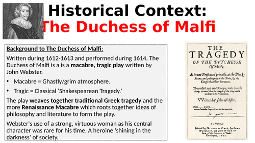 The Duchess of Malfi - Context | Teaching Resources