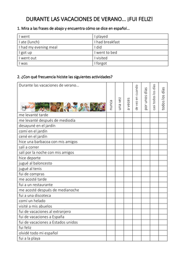 Durante las vacaciones - During the holidays: using the preterite ...