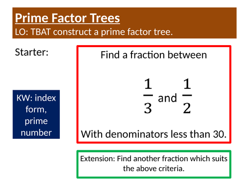 Prime Factor Trees Complete Lesson | Teaching Resources