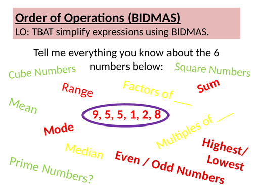Order of Operations (BIDMAS) Complete Lesson | Teaching Resources
