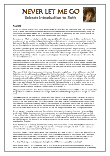 Never Let Me Go - Ruth! | Teaching Resources