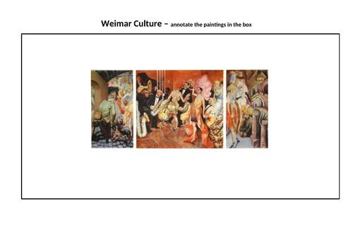 Edexcel 9-1- Weimar and Nazi Germany- Weimar Culture - Lesson 12 ...