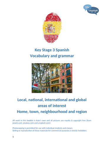 Key Stage 3 Spanish - Vocabulary and Grammar - Where I live | Teaching ...