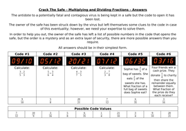 Crack The Safe - Fractions Collection | Teaching Resources