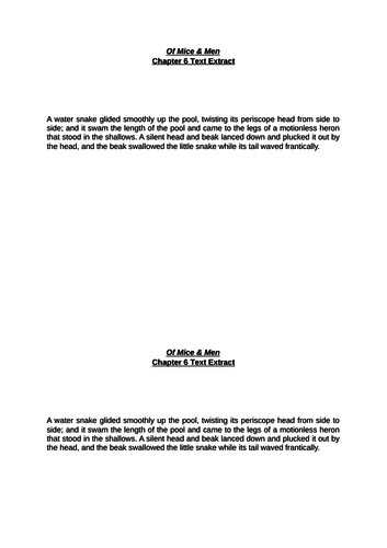 Of Mice and Men, Chapters 5 and 6 | Teaching Resources