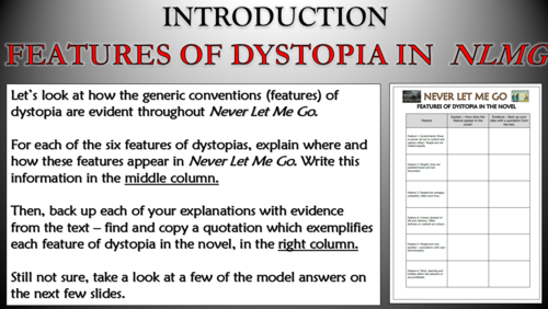 Never Let Me Go - The Dystopian Novel! | Teaching Resources