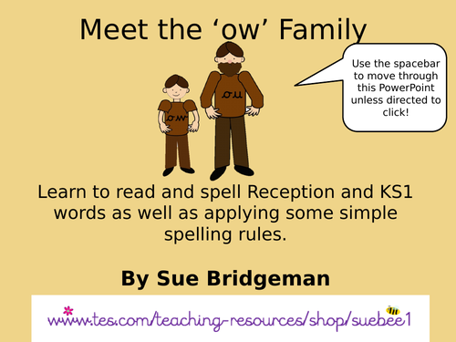 The long vowel ow family | Teaching Resources