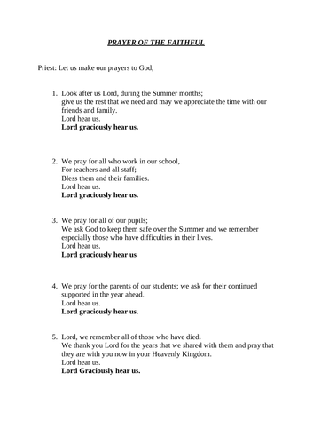 Staff Mass - End of Term | Teaching Resources