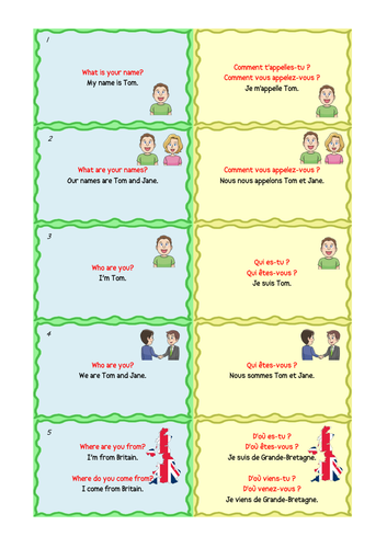 200 English French speaking cards (A1 & A2) | Teaching Resources