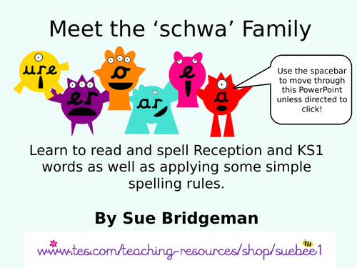 Phoneme families - The schwa family KS1 phonics | Teaching Resources
