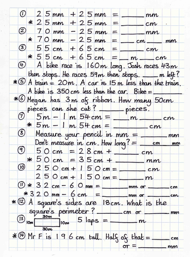Assorted year 3 measures worksheets | Teaching Resources