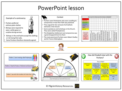 Elizabeth I and the Puritans - Elizabethan England | Teaching Resources