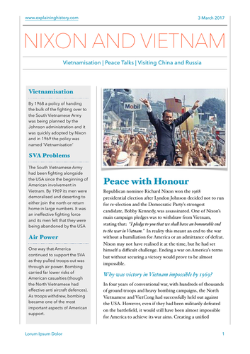 Nixon and Vietnam | Teaching Resources