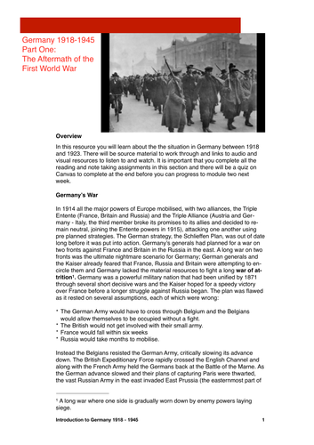 German Revolution and the Weimar Republic: Student workbook | Teaching ...