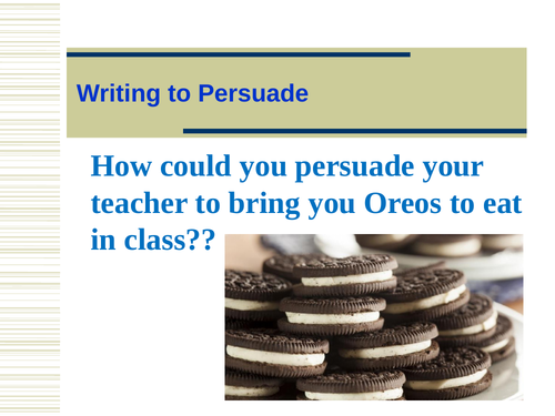 Using OREO paragraphs in writing to persuade | Teaching Resources
