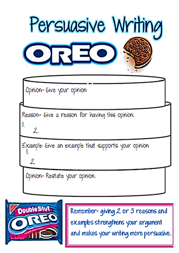 Using OREO paragraphs in writing to persuade | Teaching Resources