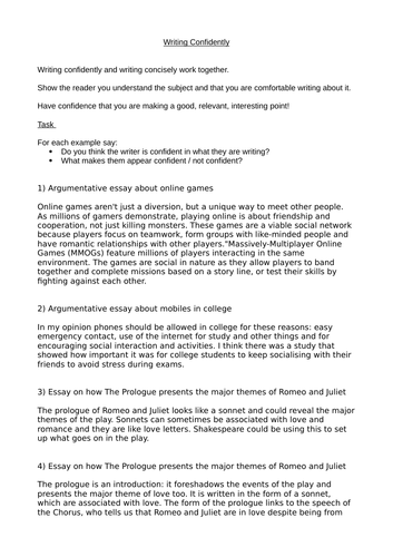 Academic Writing Concise and Confident Writing Info Worksheets Tasks ...