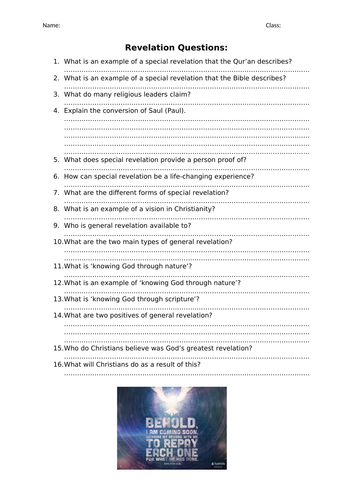 AQA Existence of God: Revelation - Whole Lesson | Teaching Resources