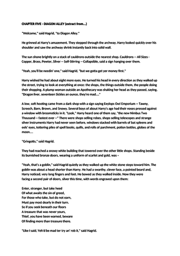 Harry Potter Extracts | Teaching Resources