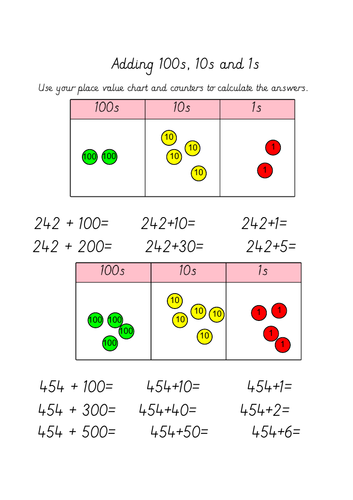 Year 3 Adding 100, 10 and 1s to 3 Digit Numbers Using Place Value ...