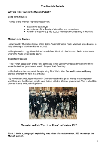 Edexcel 9-1 Weimar and Nazi Germany - The Munich Putsch - Lesson 16 ...
