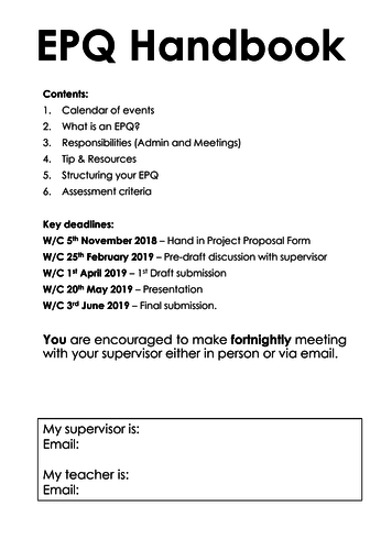 L3 Extended Project Qualification (EPQ) - whole course | Teaching Resources