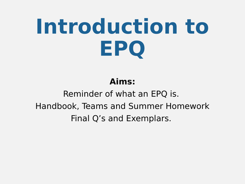 L3 Extended Project Qualification (EPQ) - whole course | Teaching Resources