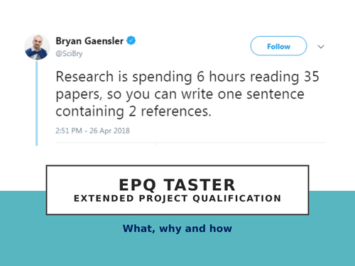 L3 Extended Project Qualification (EPQ) - whole course | Teaching Resources