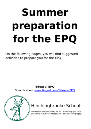 L3 Extended Project Qualification (EPQ) - whole course | Teaching Resources