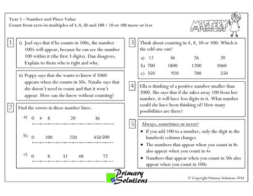 Mastery Maths - Year 3 Reasoning - Number and Place Value | Teaching ... Mastery Maths - Year 3 Reasoning - Number and Place Value | Teaching ...