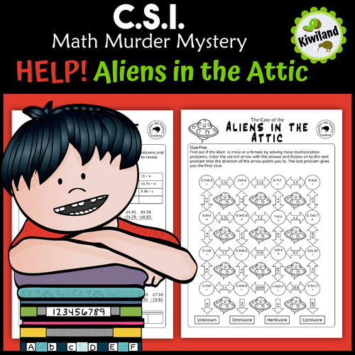 CSI Math Murder Mystery - HELP! Aliens in the Attic | Teaching Resources