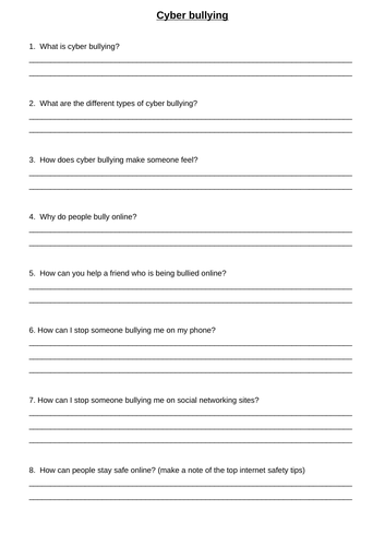 Cyber Bullying | Teaching Resources