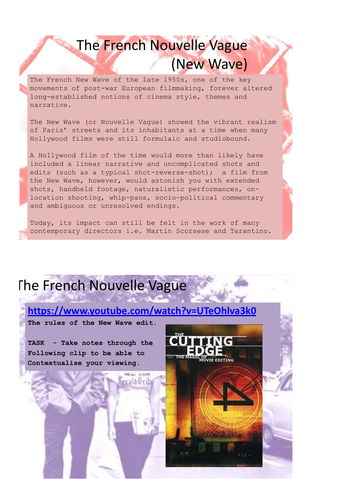 FILM FRENCH NEW WAVE | Truffaut & Goddard | Teaching Resources