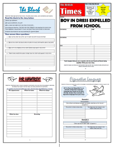 The Boy in the Dress KS2 Comprehension Activities Booklet! | Teaching ...