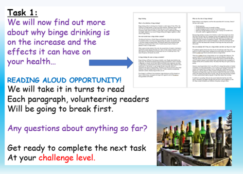 Alcohol - Binge Drinking PSHE | Teaching Resources