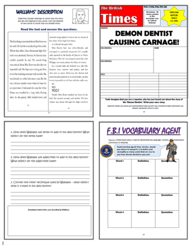 Demon Dentist KS2 Comprehension Activities Booklet! | Teaching Resources