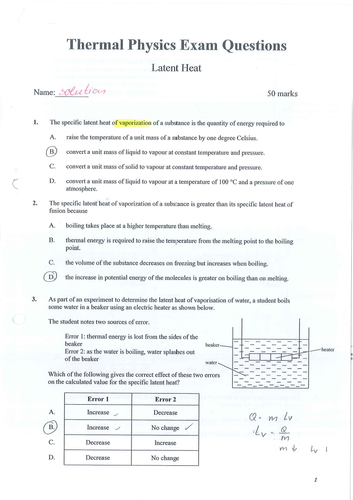 IB Topic 3 Thermal Physics Lesson 4 & 5 Phase changes and latent heat ...