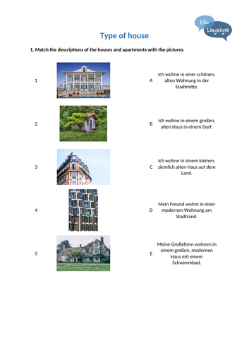 Key Stage 3 German - Types of houses - GCSE-style activities (2018 ...