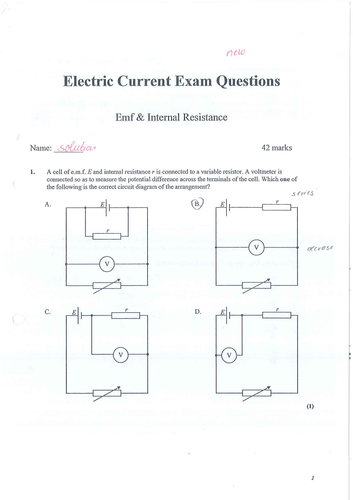 IB Topic 5 Electricity and Magnetism Lesson 8 & 9 Cells and ...